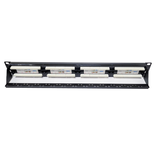 19" 1U 24 Port Cat6 Rack Mount Patch Panel - Fully Loaded