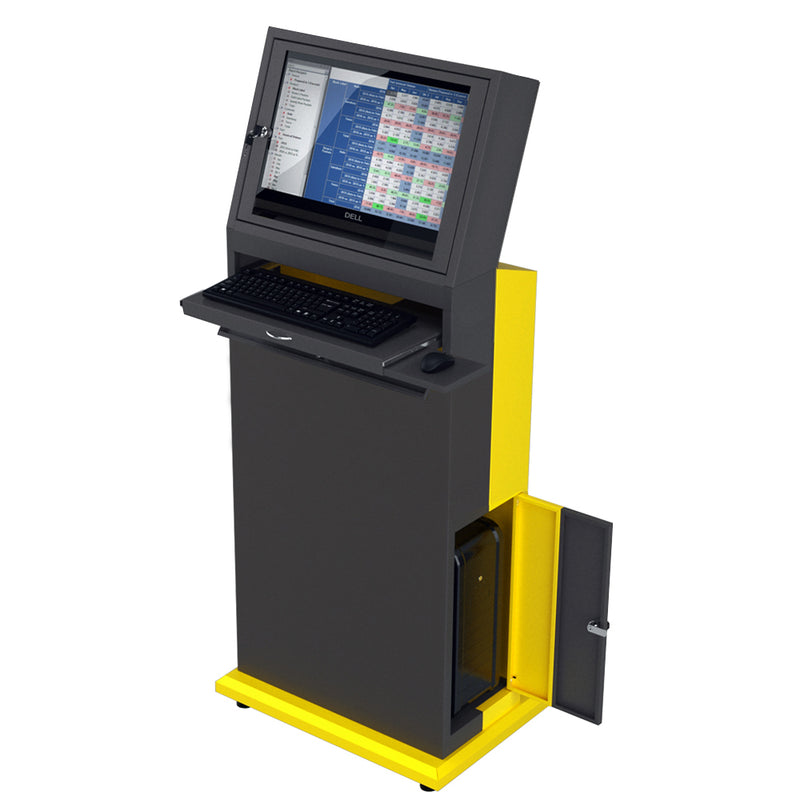 Mobile Computer Cabinet V1 | Yellow Workstation