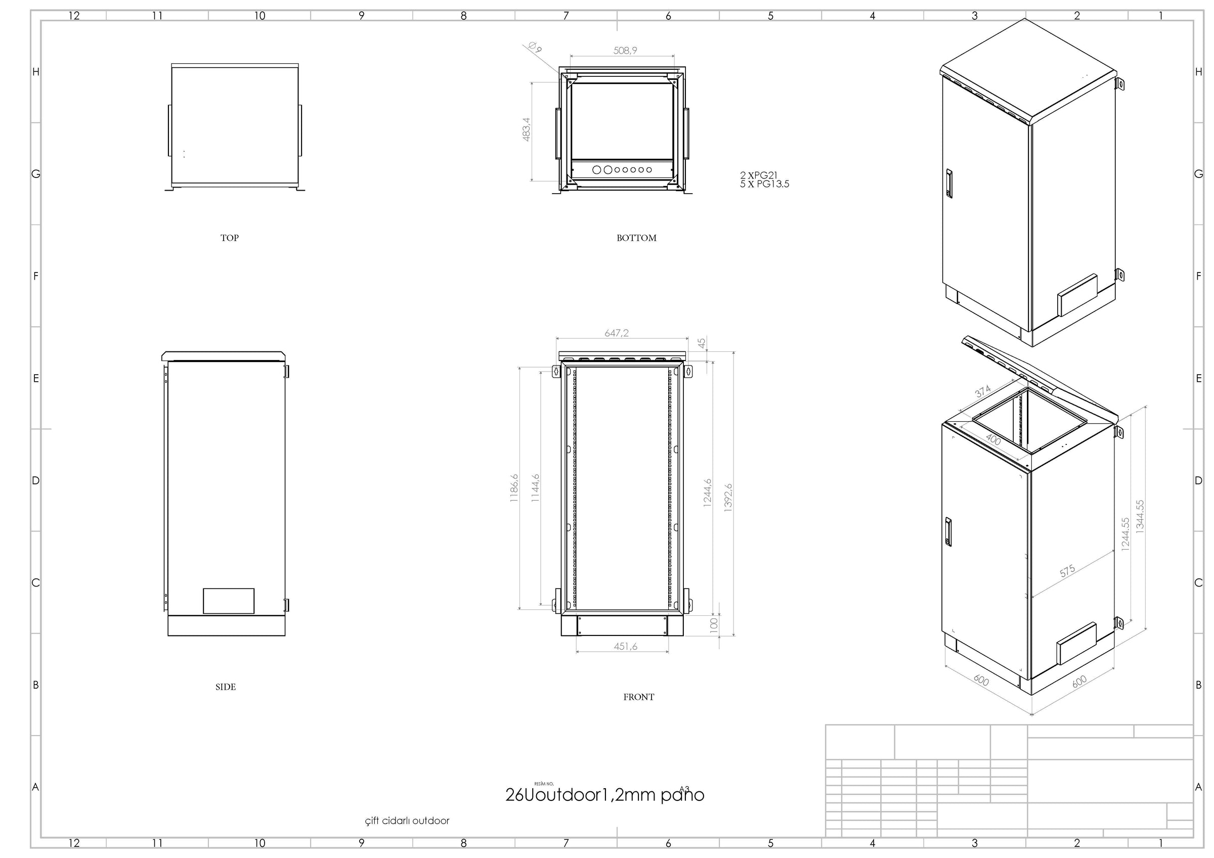 26U Outdoor Network Cabinet - Flexible Mounting and Cooling