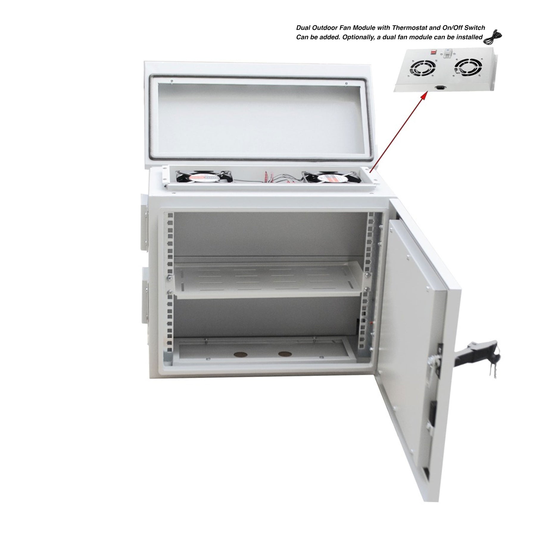 7U250 Weatherproof Cabinet for Security Camera Systems