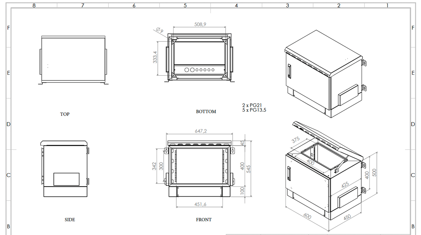 7U Outdoor Network Cabinet Enclosure – IP66 Rated Weatherproof for Tel