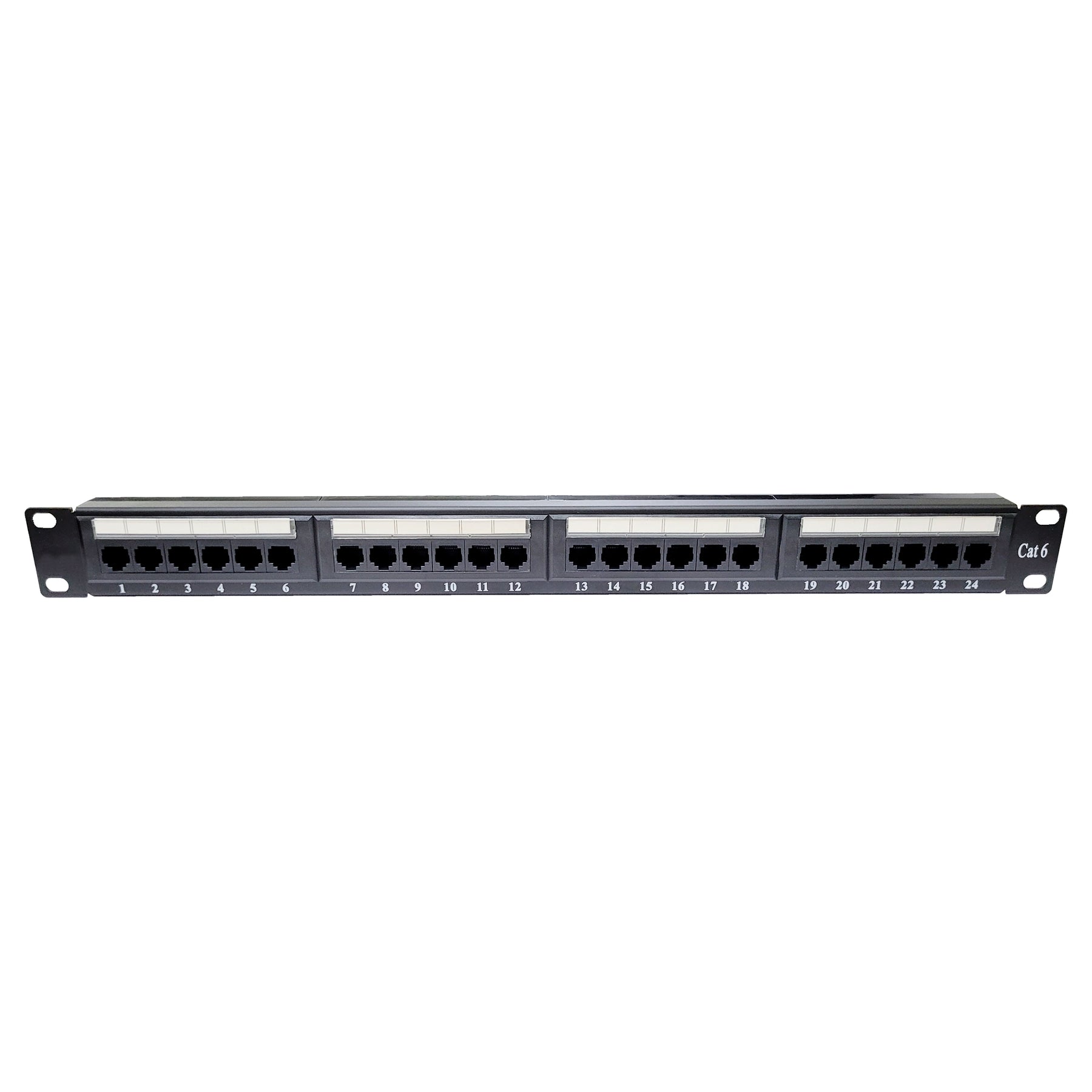 19" 1U 24 Port Cat6 Rack Mount Patch Panel - Fully Loaded