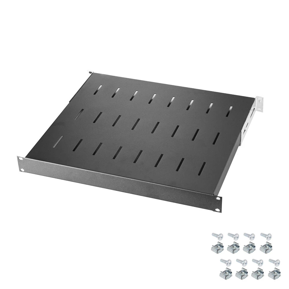 1U Fixed Server Rack Shelf for 600mm Cabinets - Ventilated